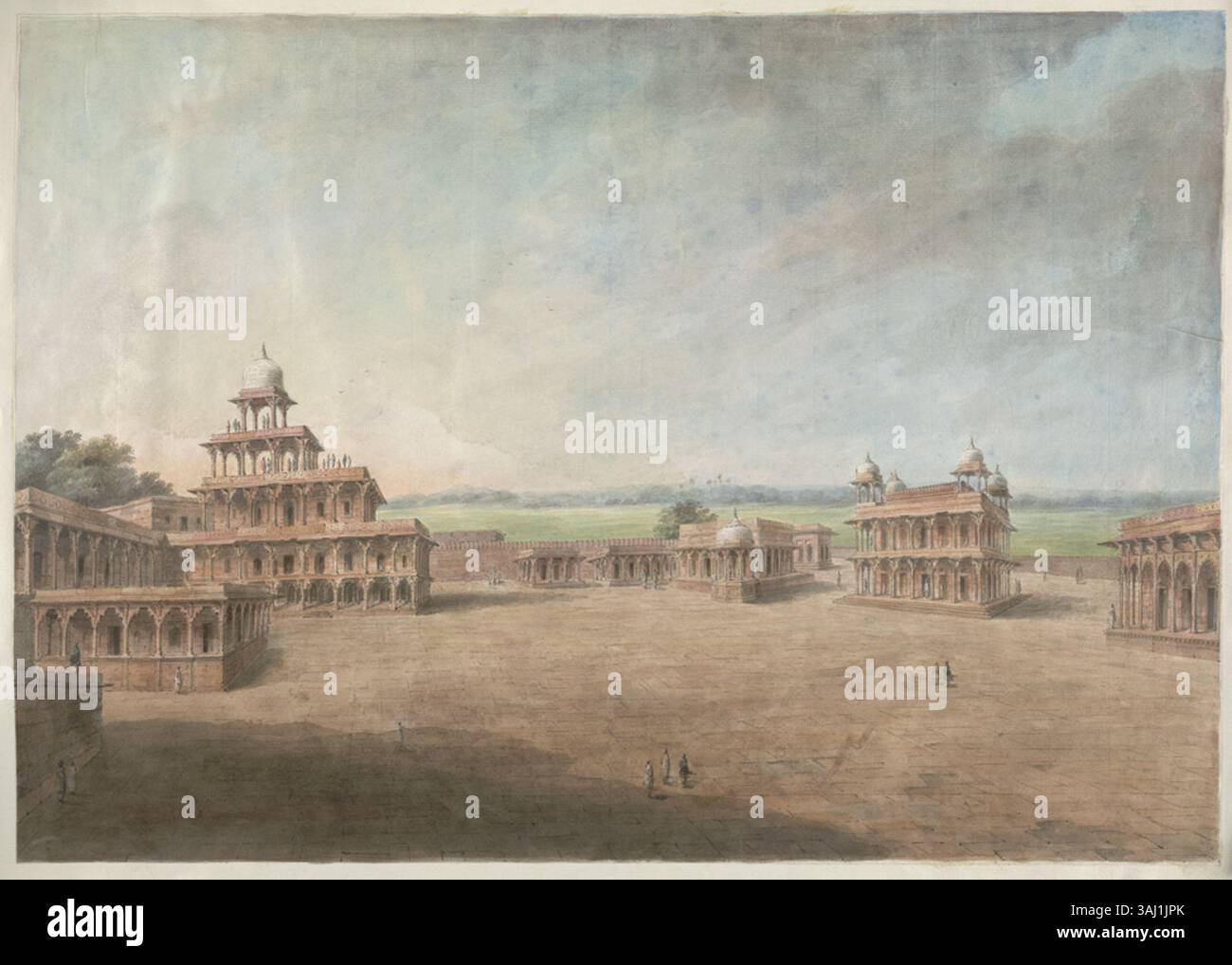 This 1815 watercolor by Sita Ram illustrates the Panch Mahal and other ...