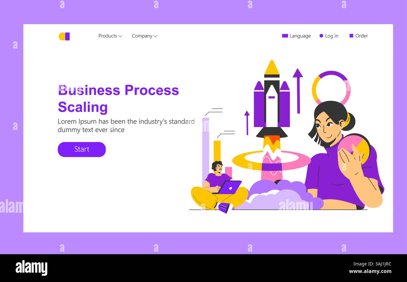 Business process scaling entails optimizing workflows and resources for growth. It visualizes ...