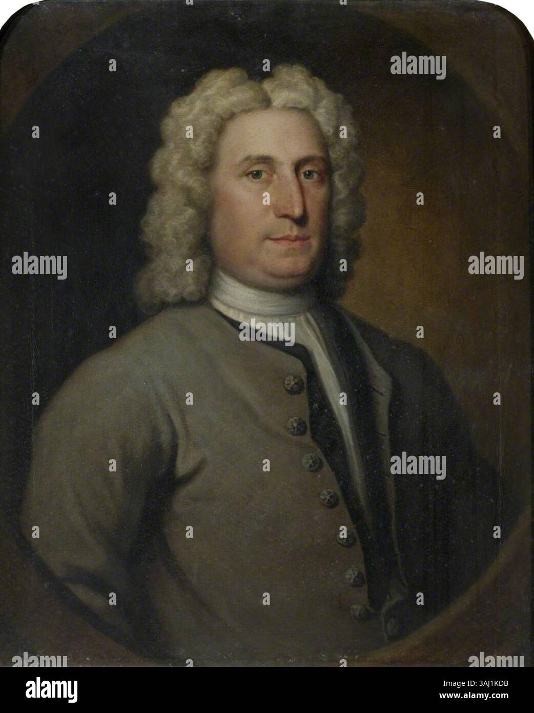This portrait, painted in the circa 1740 style, represents Sir Henry ...
