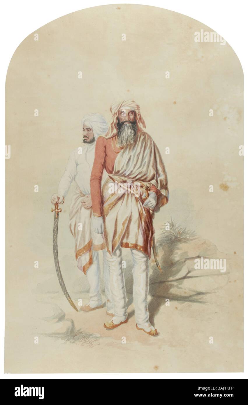 Watercolor painting by Colesworthey Grant depicting General Chattar ...