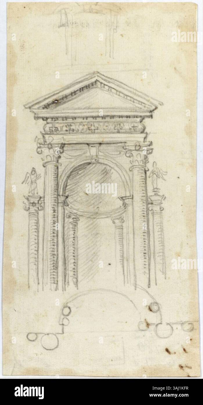 This graphite drawing by Francesco Borromini depicts a design study for ...