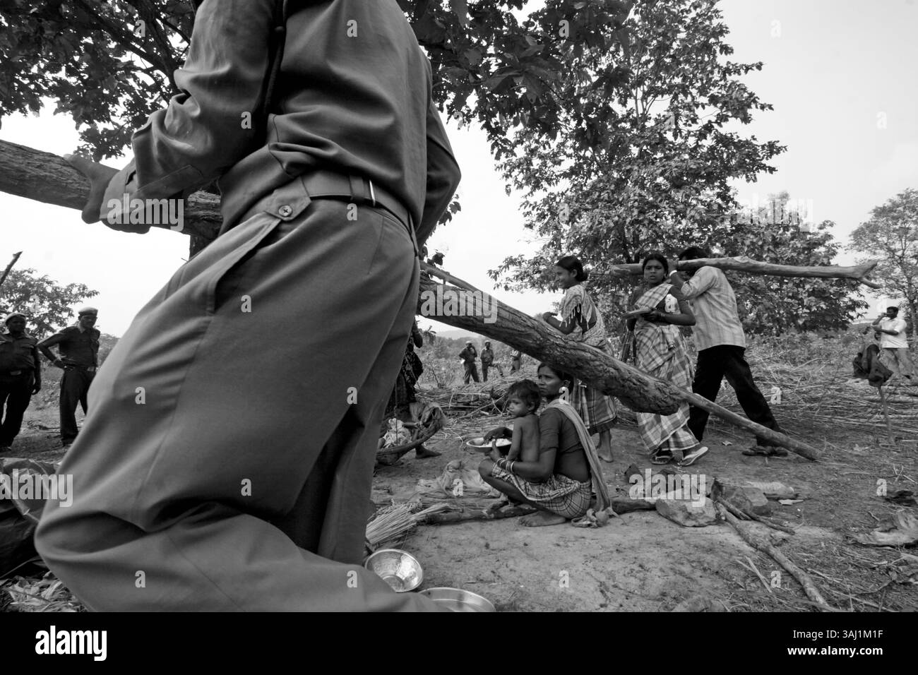 Forest Department officials removing their settlement, without any ...
