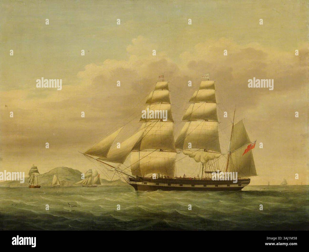 This 19th-century painting features the barque 'Rory O'More,' a British ...