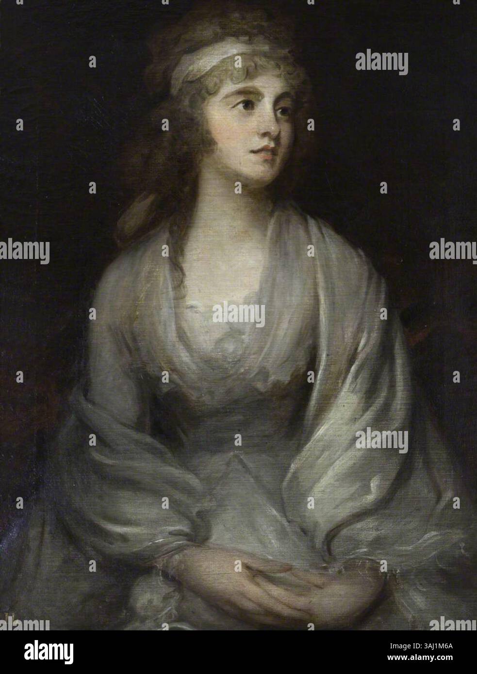 This 18th-century portrait, painted by George Romney after the original, depicts Emily Mary Ann ...