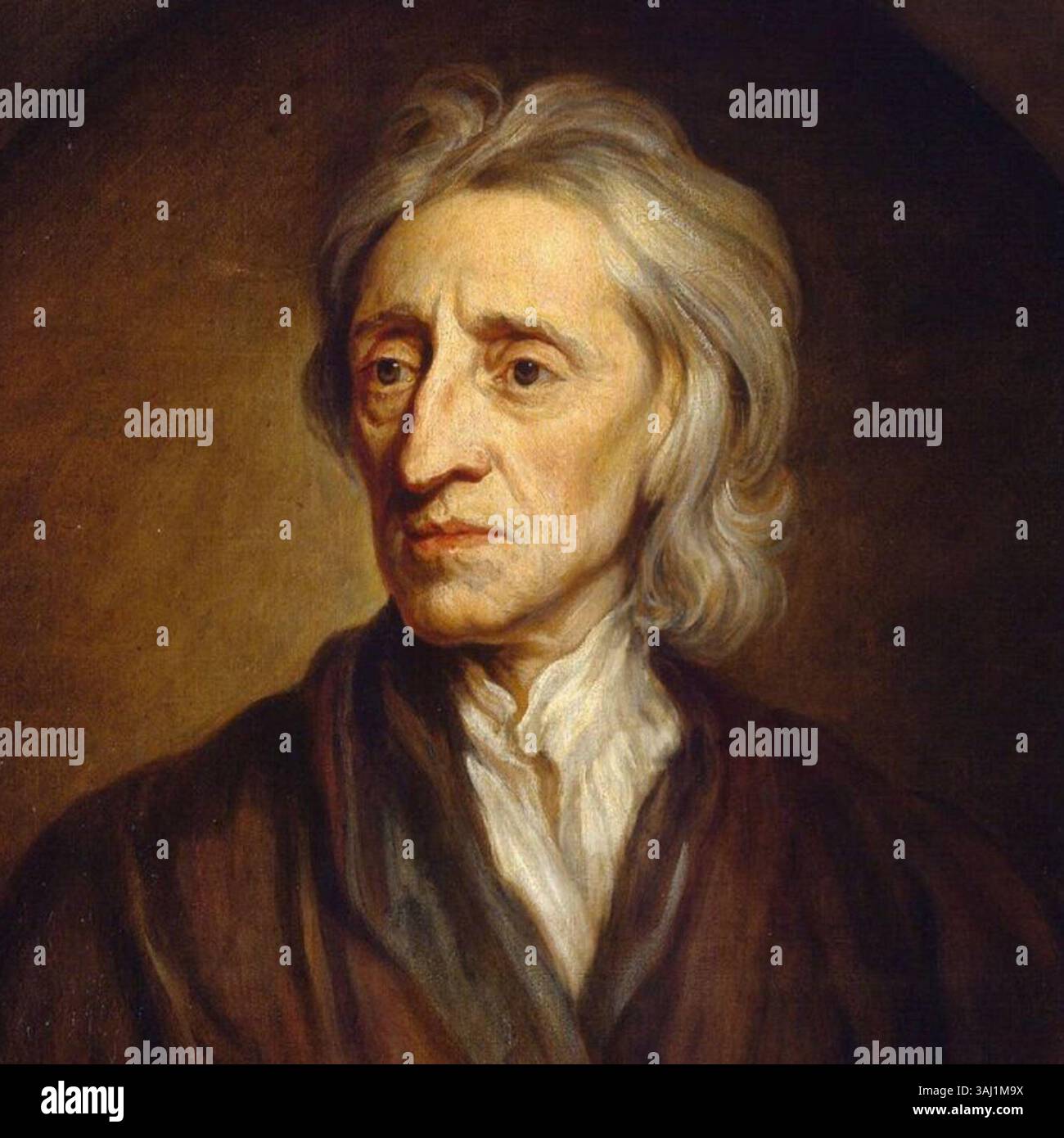 Portrait of philosopher John Locke, painted in 1697 by Godfrey Kneller ...