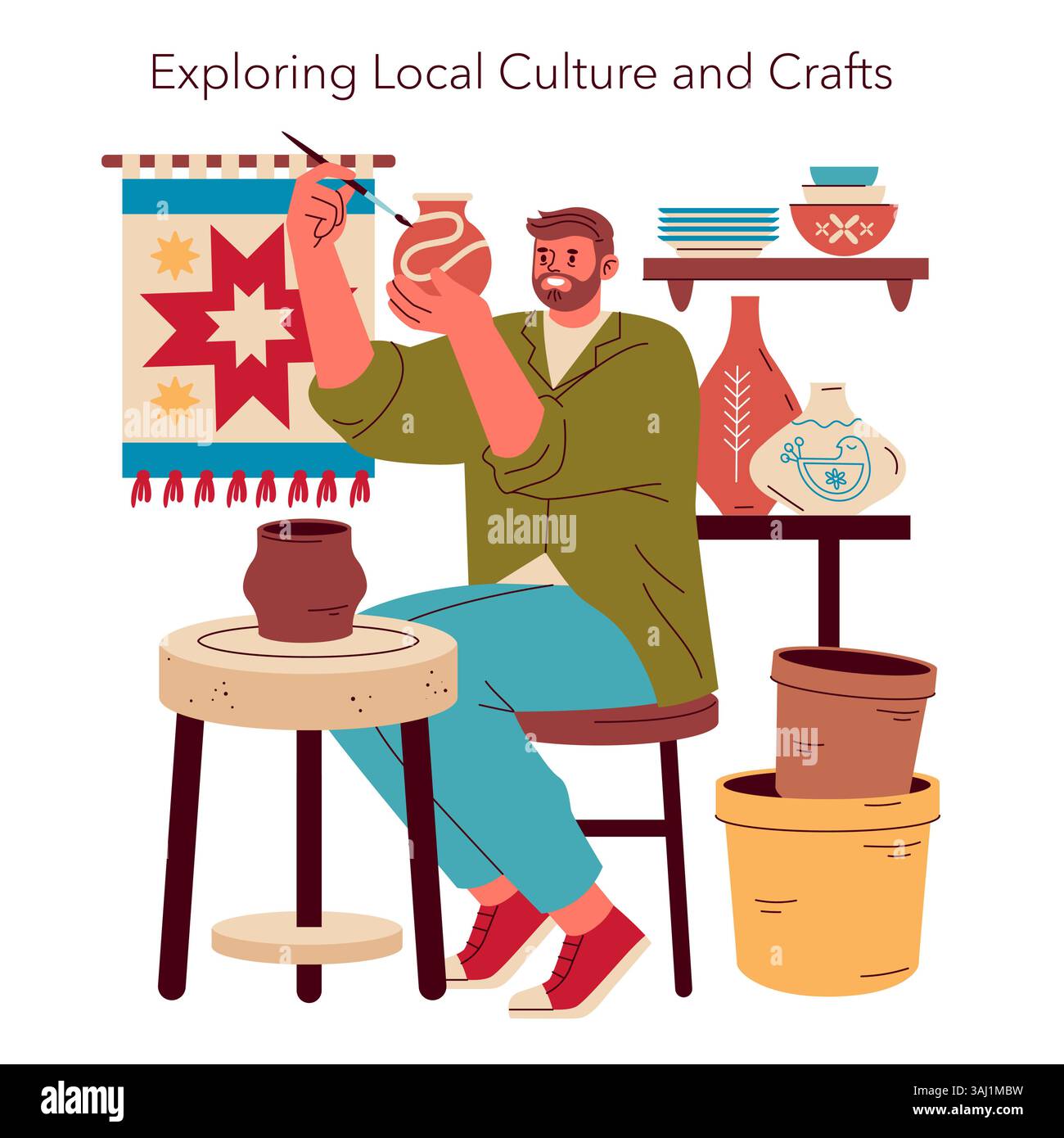 Embrace local culture through hands-on crafts as an artisan skillfully ...