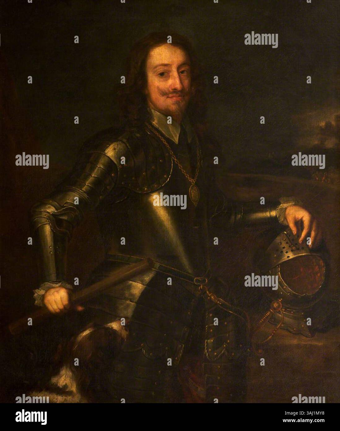 This portrait, in the style of Anthony van Dyck, shows King Charles I ...