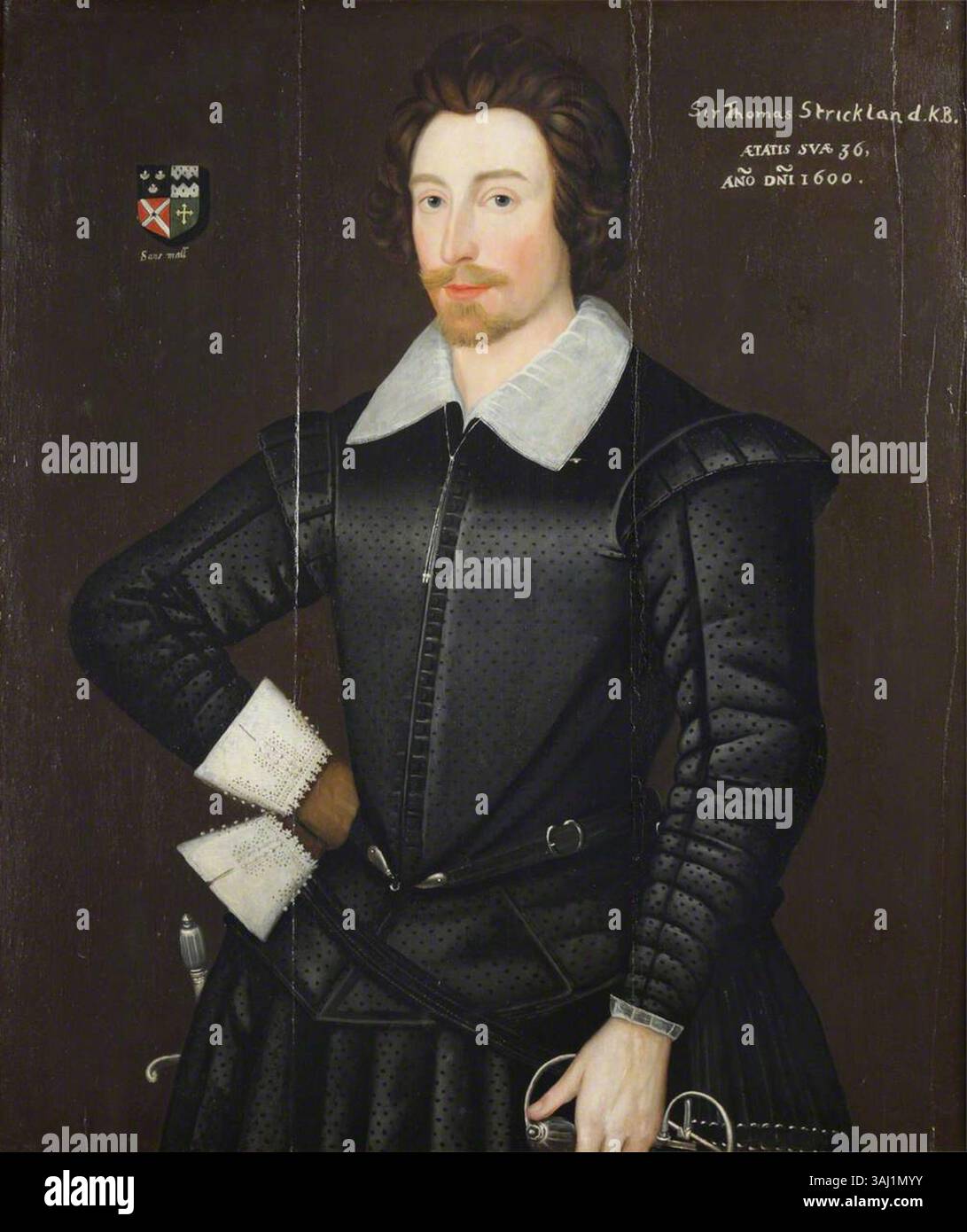 A portrait of Sir Thomas Strickland, aged 36, painted in 1600 ...