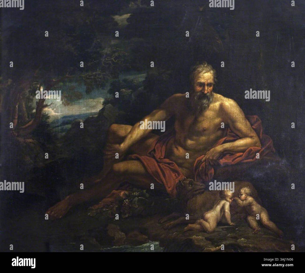 This mythological painting from the 17th century depicts Romulus and Remus with the River God ...