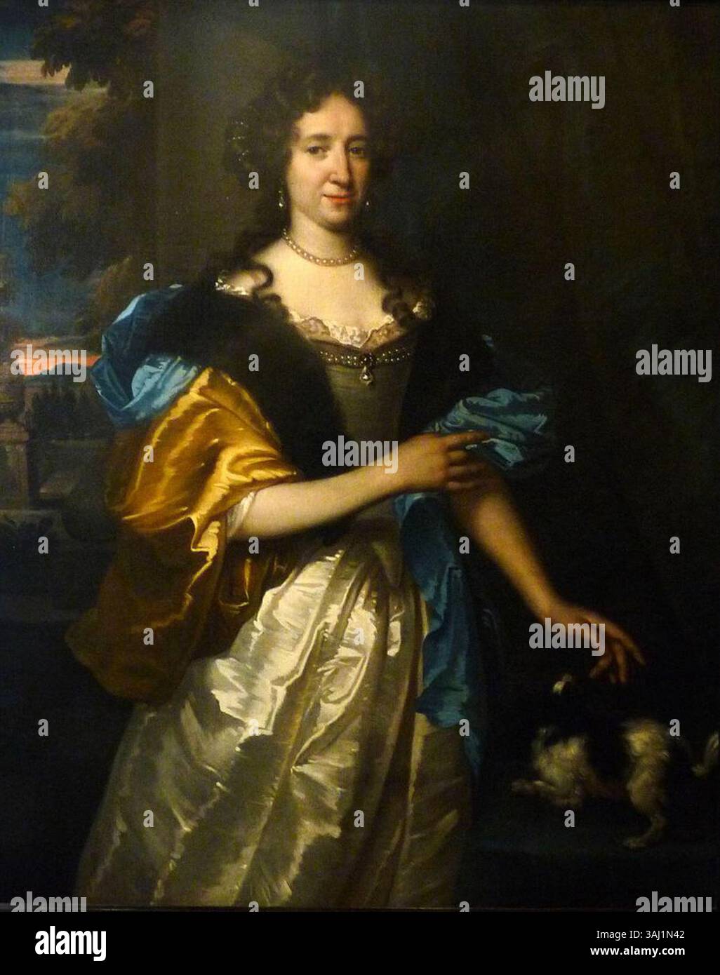 This portrait by Johannes Vollevens, created between 1685 and 1689 ...