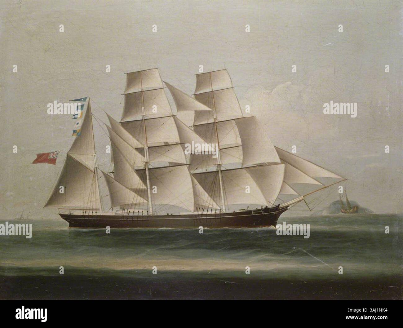 This 19th-century painting from the Chinese School depicts the barque ...
