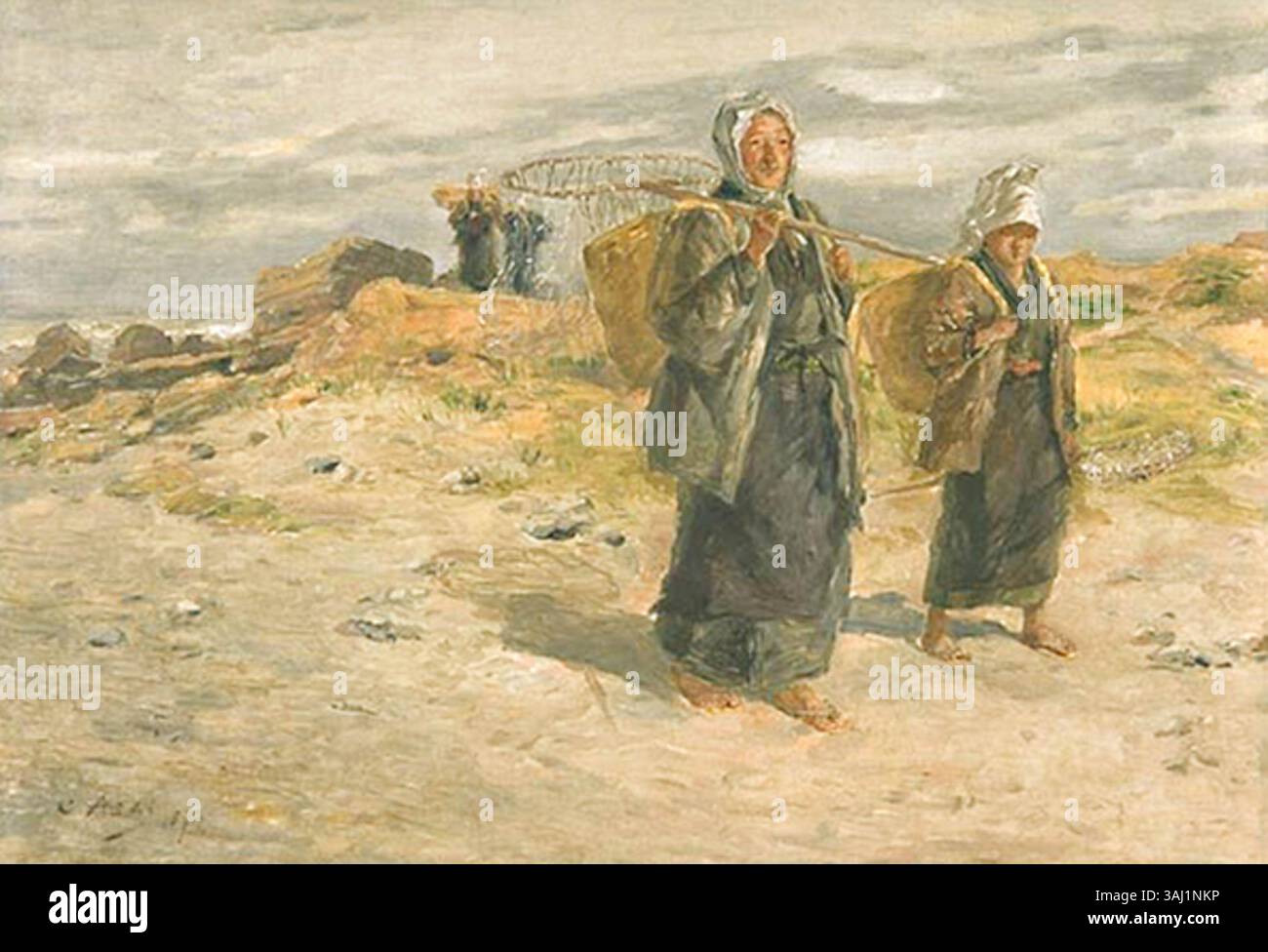 *Fisherwomen* (1897) by Asai Chu depicts women working as fishermen in ...