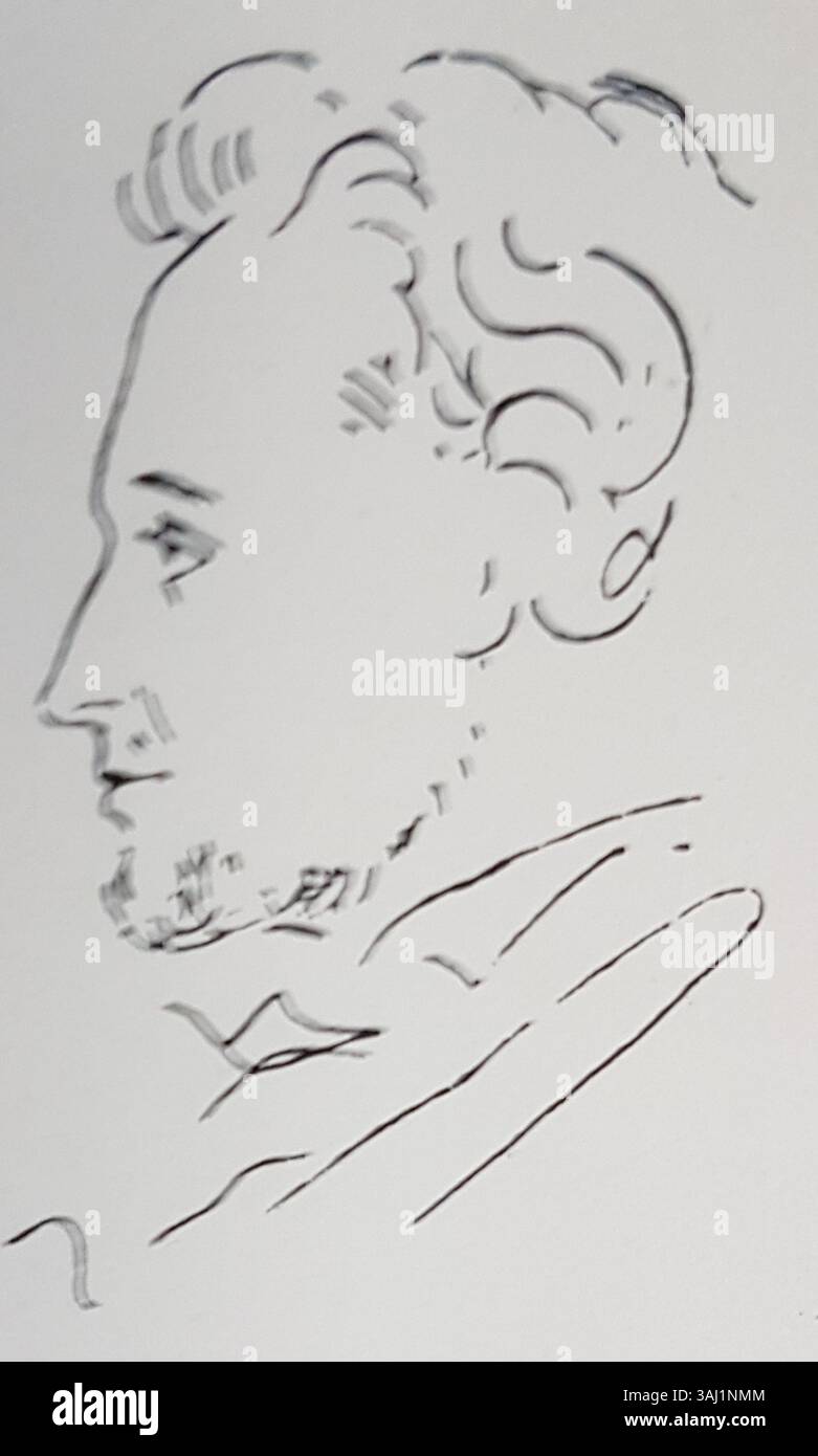 Drawing of Marcus Larson by Carl August Tholander, photographed from ...