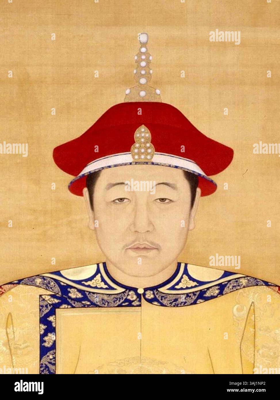 Closeup of the Shunzhi Emperor, painted by an anonymous Qing Dynasty ...