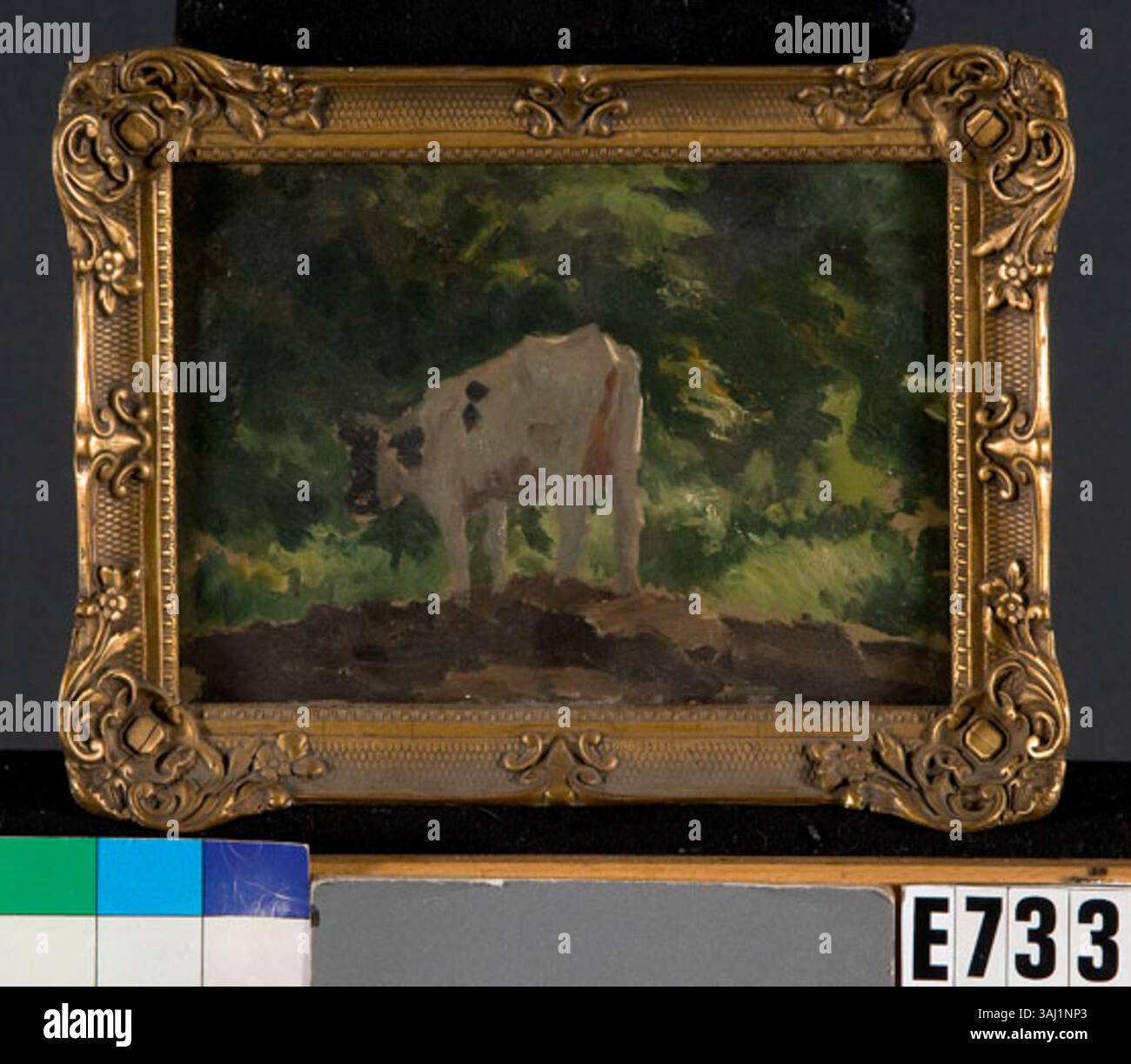 'Landschap met koe' is a landscape painting created in 1850, featuring ...