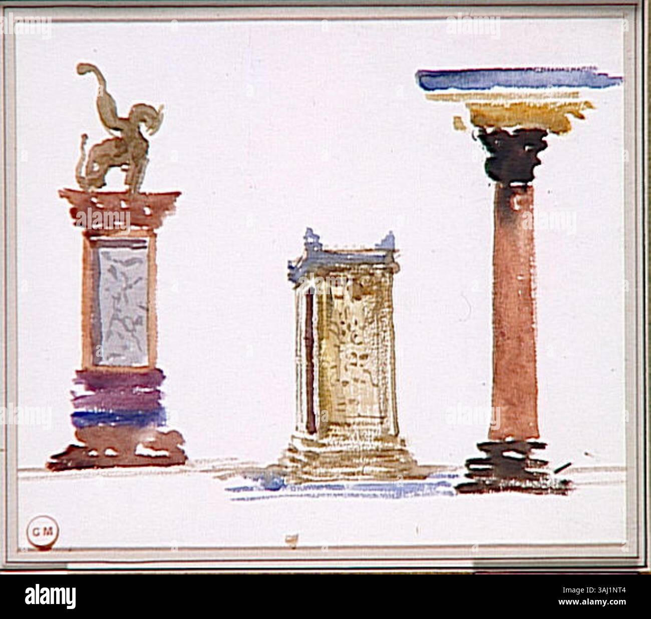 This sheet of studies by Gustave Moreau, created between 1850 and 1895 ...