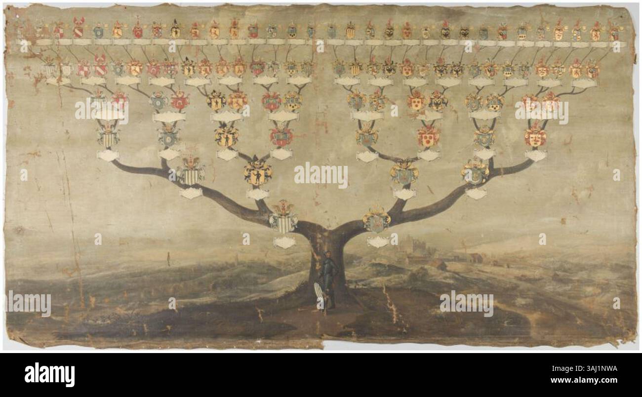 Anonymous painting depicting the family tree of Georg Wolfgang Baron ...