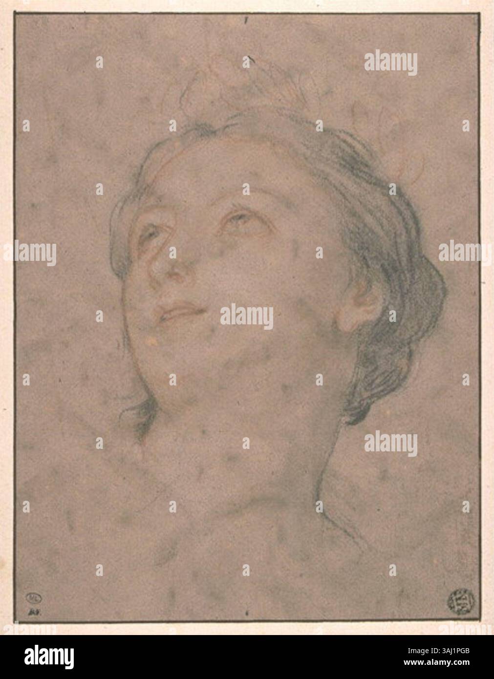 *Woman's Head, Three-Quarter View* by Antoine Coypel, created circa ...