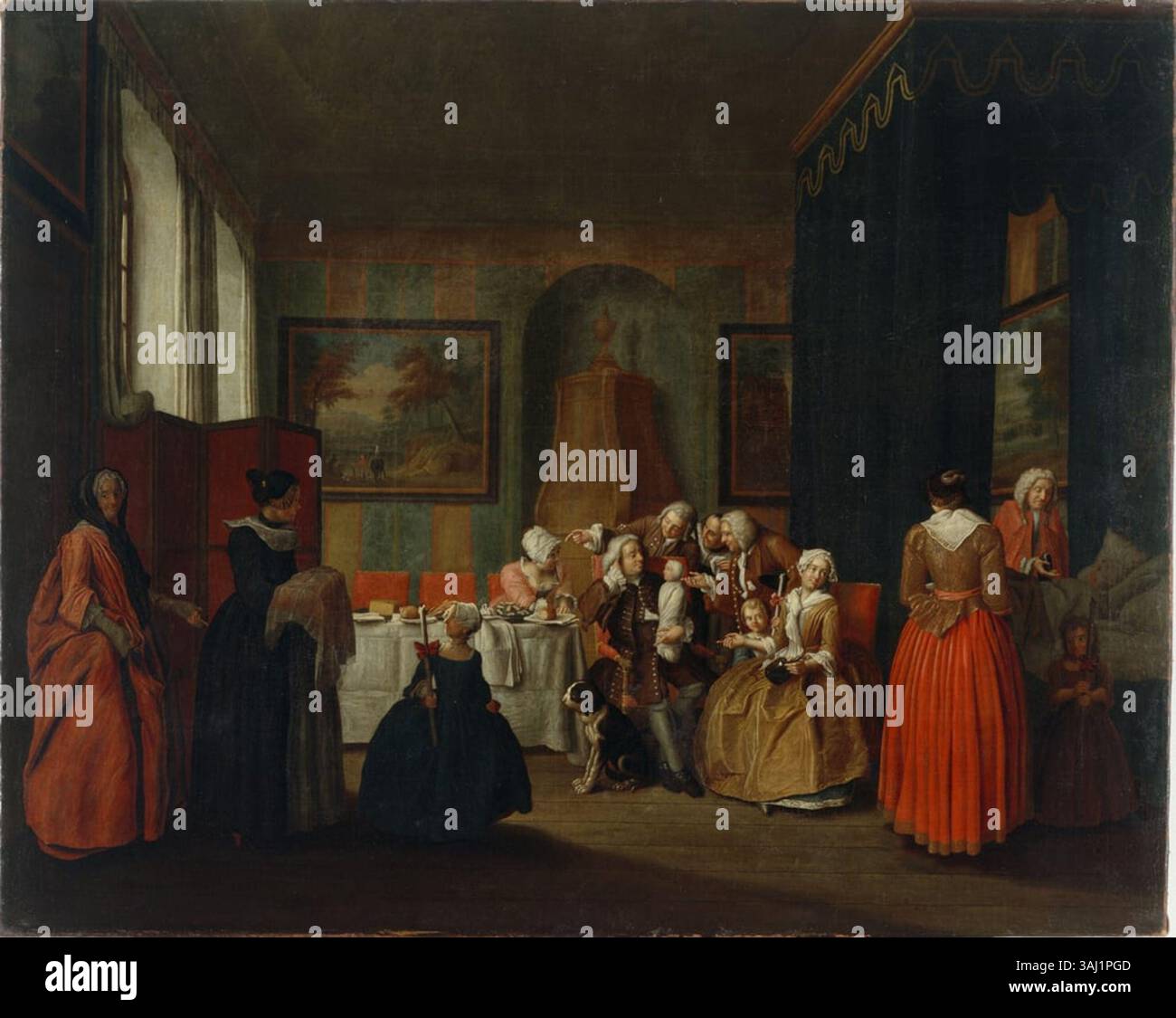 After the Birth, a painting by Peter Jacob Horemans (1700–1776 ...