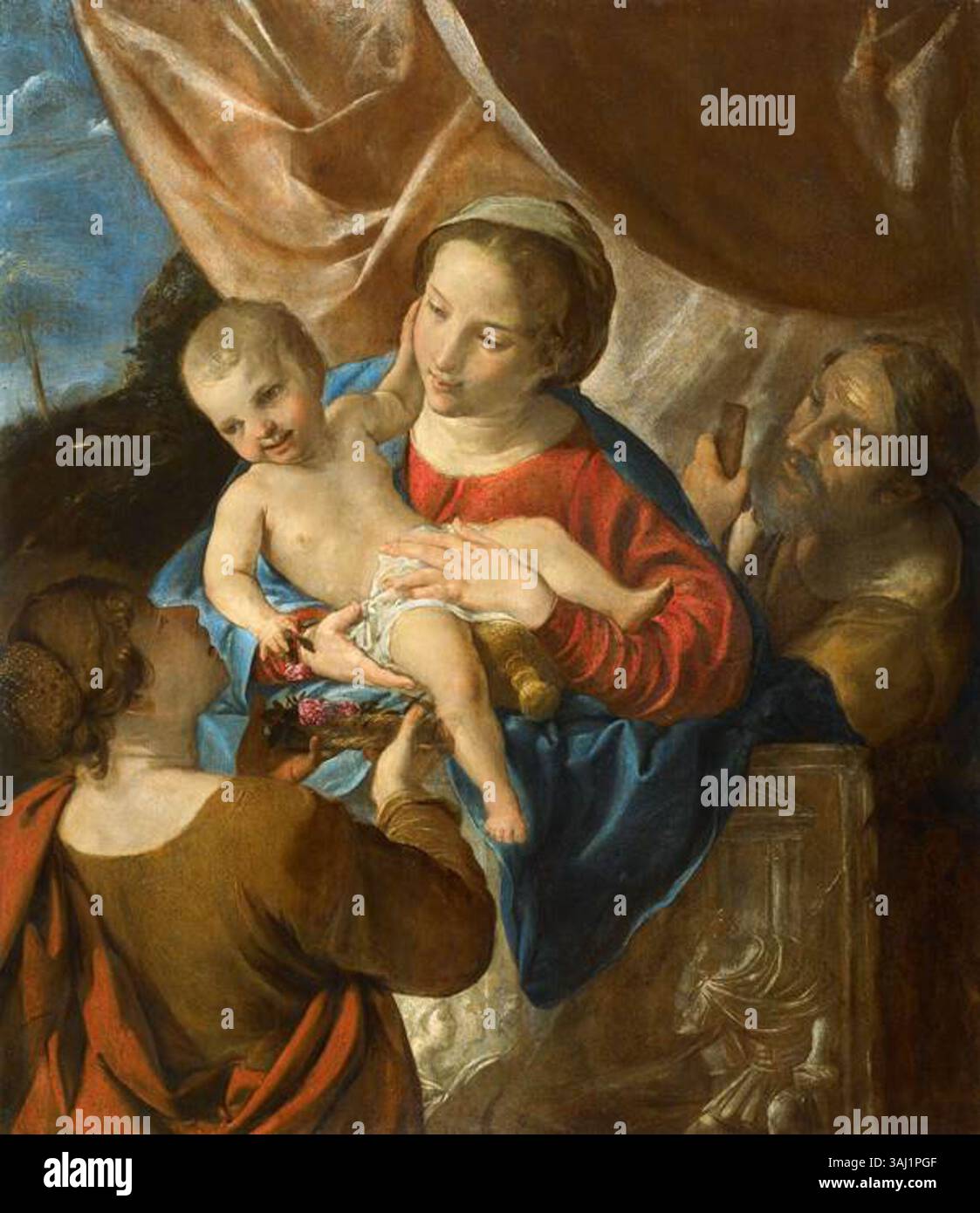 In this 17th-century oil on panel painting, Angelo Caroselli portrays ...