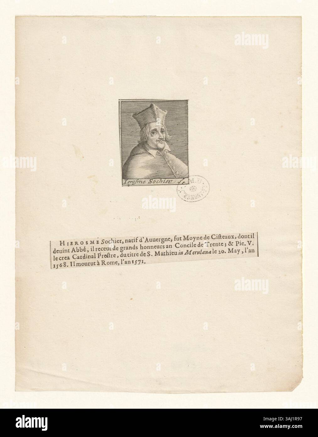 Intaglio print of Jérôme Souchier, part of the Boyer collection. The ...