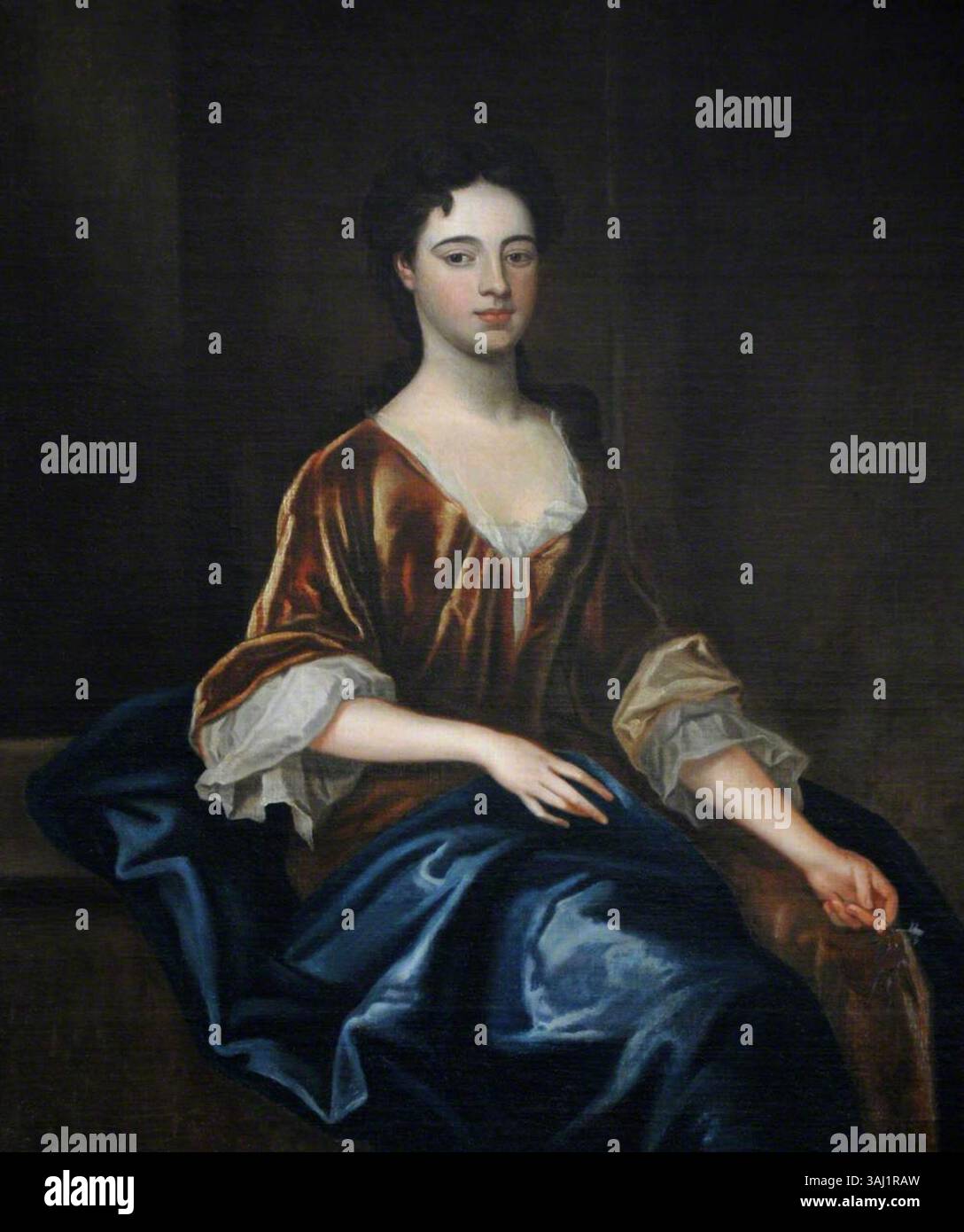 This portrait in the style of Godfrey Kneller depicts Mary Harpur, Lady ...