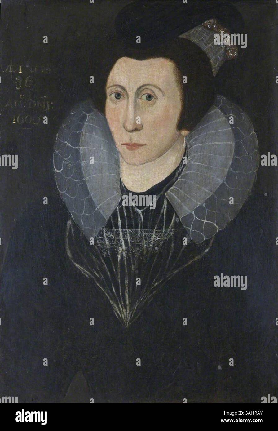 A 16th-century portrait of an unknown Elizabethan lady, aged 36. The ...
