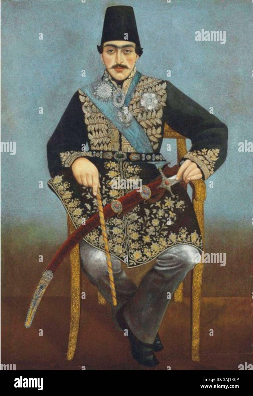 This portrait of Crown Prince Mozaffar ad-Din Shah Qajar, attributed to ...