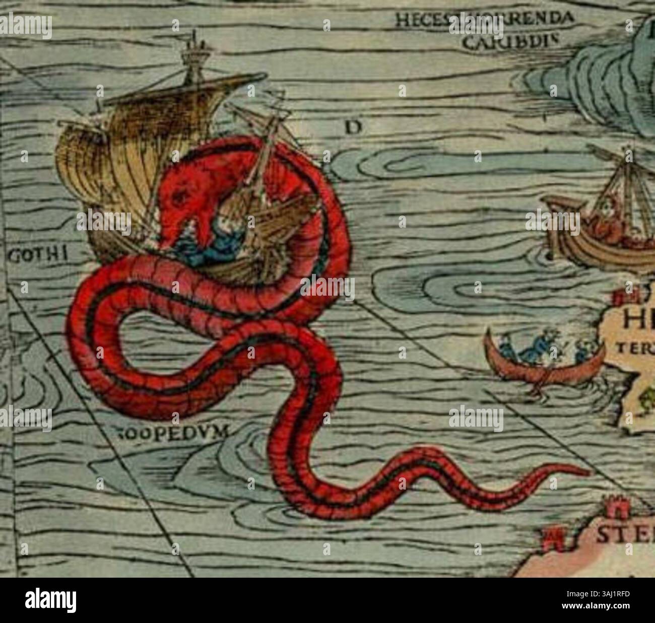 This 1539 wall map, 'Carta Marina', by an unknown artist, illustrates ...