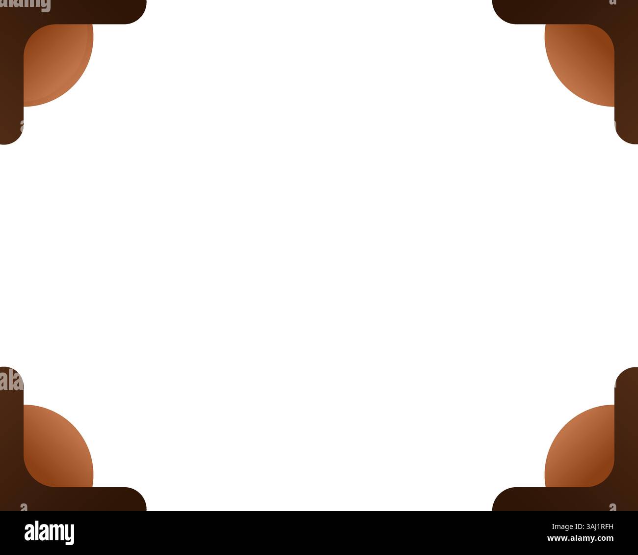 Minimalist blank background with classic brown photo album corner frame ...
