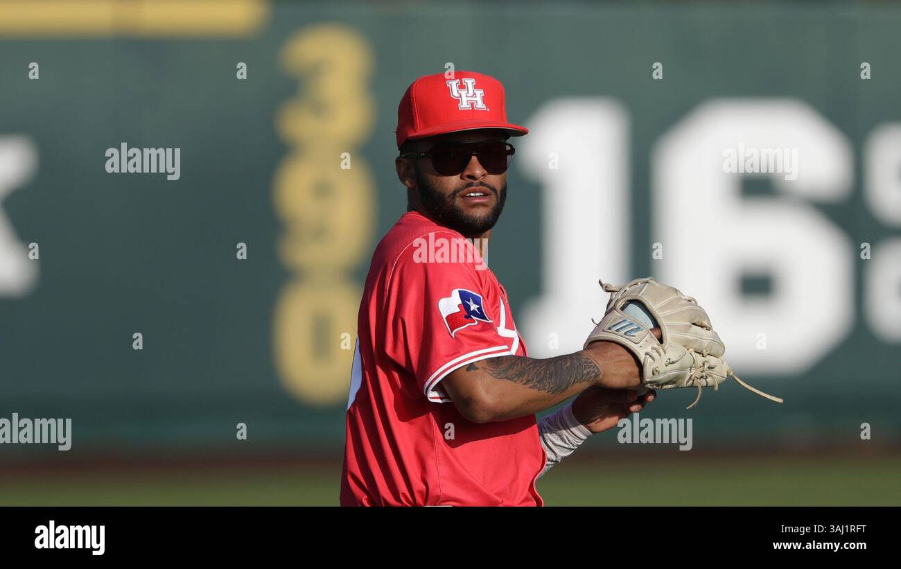 Houston outfielder Malachi Lott during an NCAA baseball game against ...