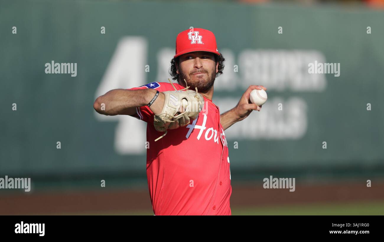 Houston pitcher Antoine Jean during an NCAA baseball game against ...