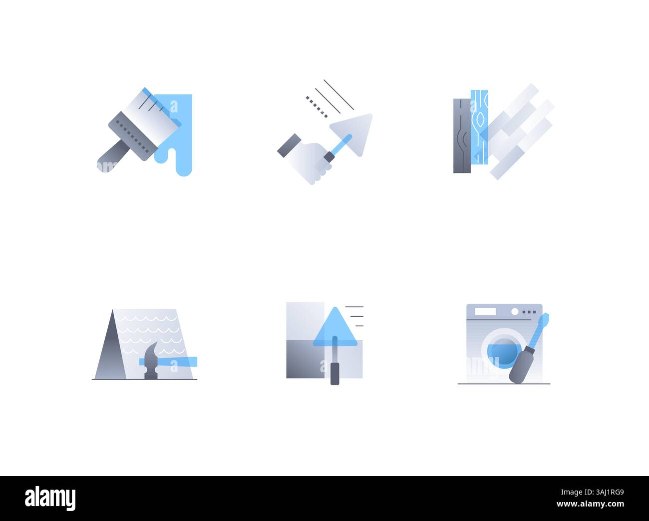 Painting flat roof Cut Out Stock Images & Pictures - Alamy