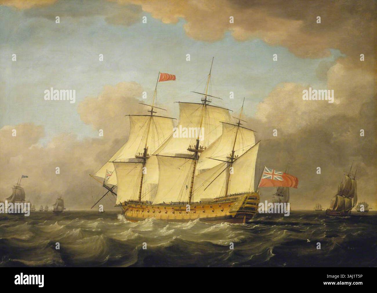 'The 'Victory' Leaving the Channel in 1793' by Monamy Swaine, painted ...