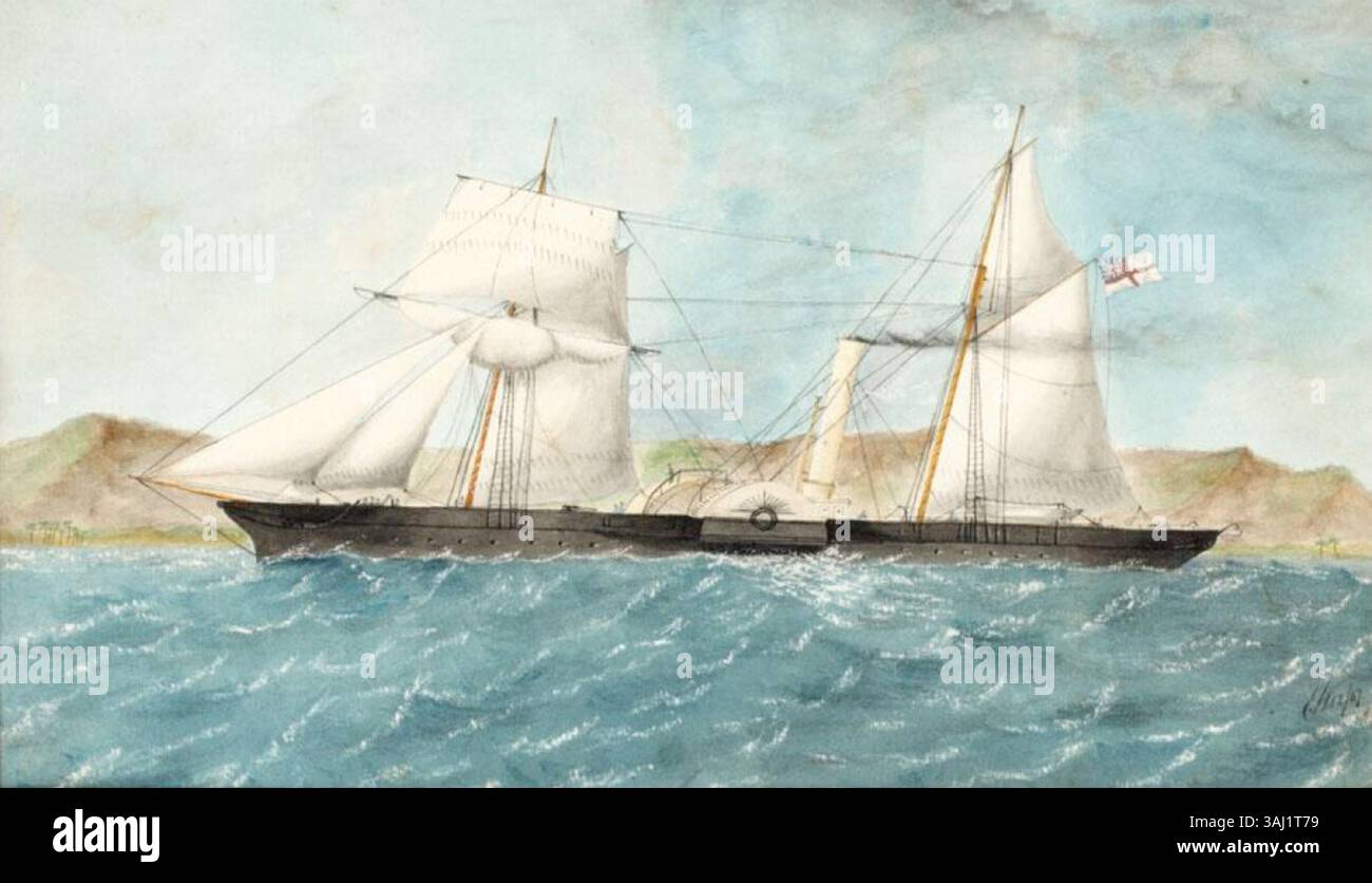 This 1867 watercolour painting by an anonymous British artist depicts ...