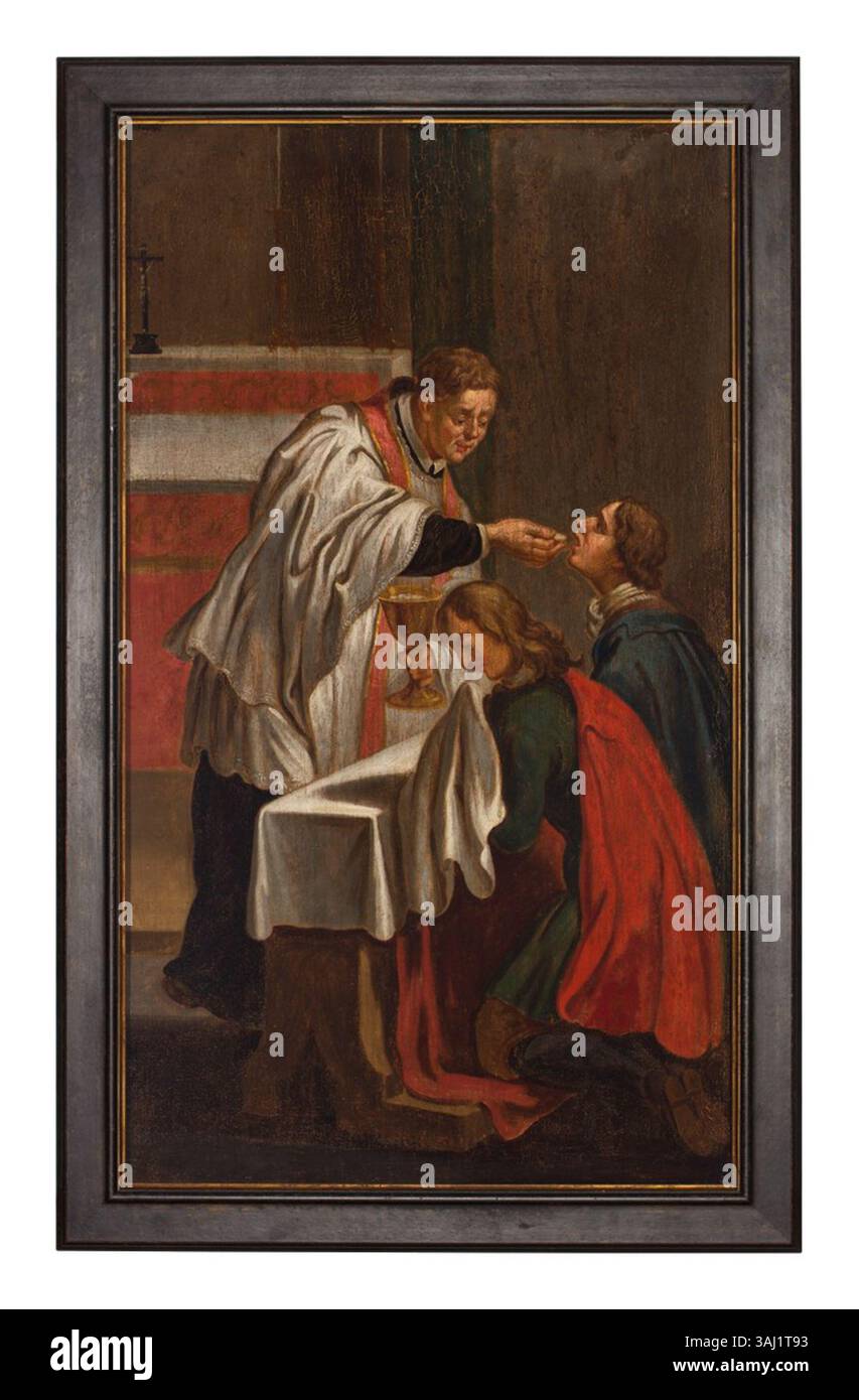 Anonymous Dutch artwork, painted between 1701 and 1800, depicts three ...