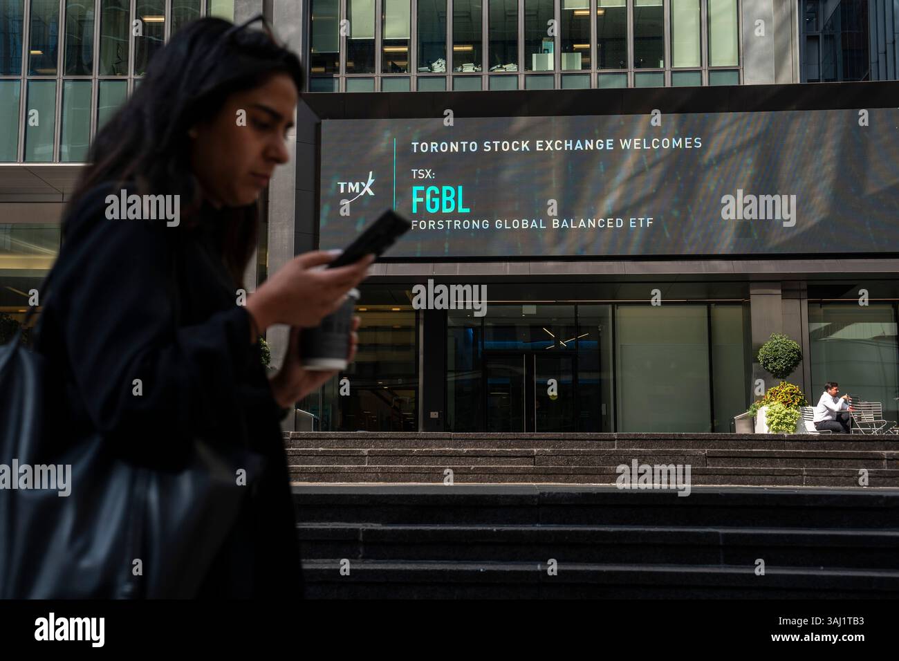 Toronto, Canada. 09th Sep, 2024. A person walks past the TMX Market ...