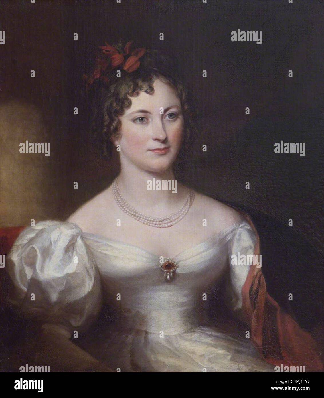 A portrait of Amelia Sophia Hume, Lady Brownlow, painted between 1810 ...