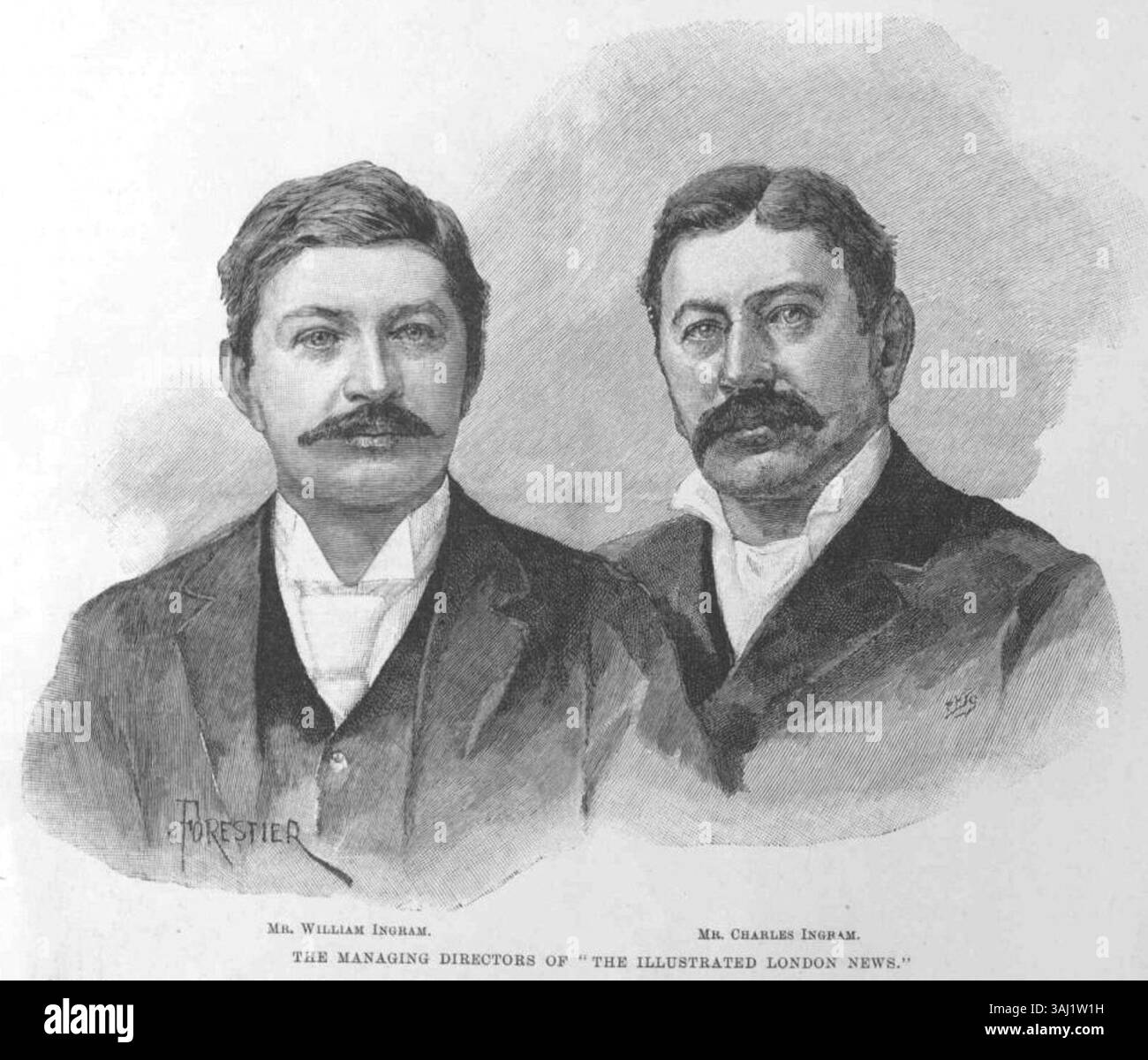 An illustration showing William Ingram and Charles Ingram, managing ...
