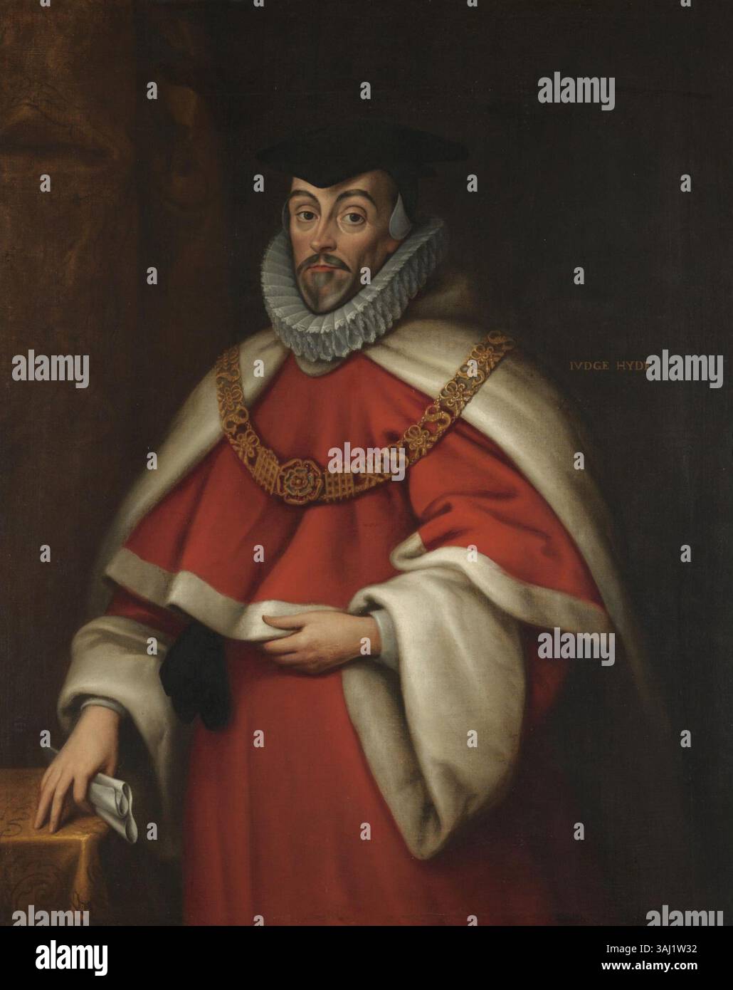 The 17th-century portrait of Lord Chief Justice Nicholas Hyde shows him ...