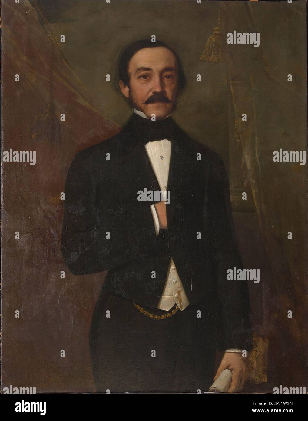 A 1856 portrait of Manuel Andrés Orrego by Raymond Quinsac Monvoisin ...