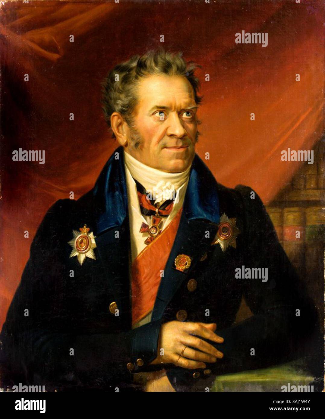 A portrait of Egor Vasilievich Karneev, painted by an unidentified ...