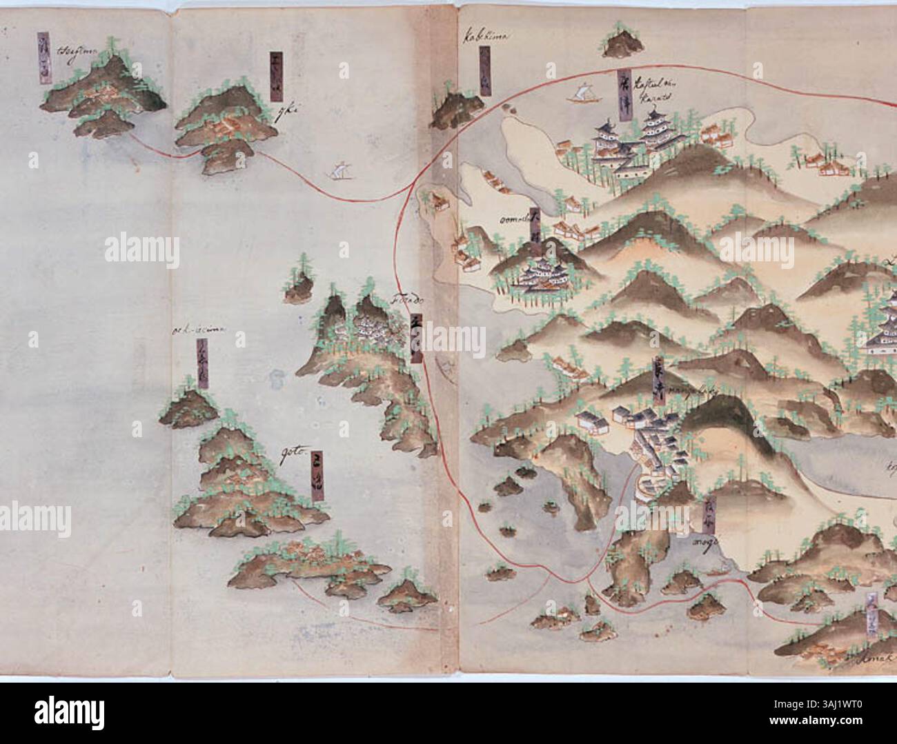 A scroll painting from the late 18th or early 19th century depicting ...