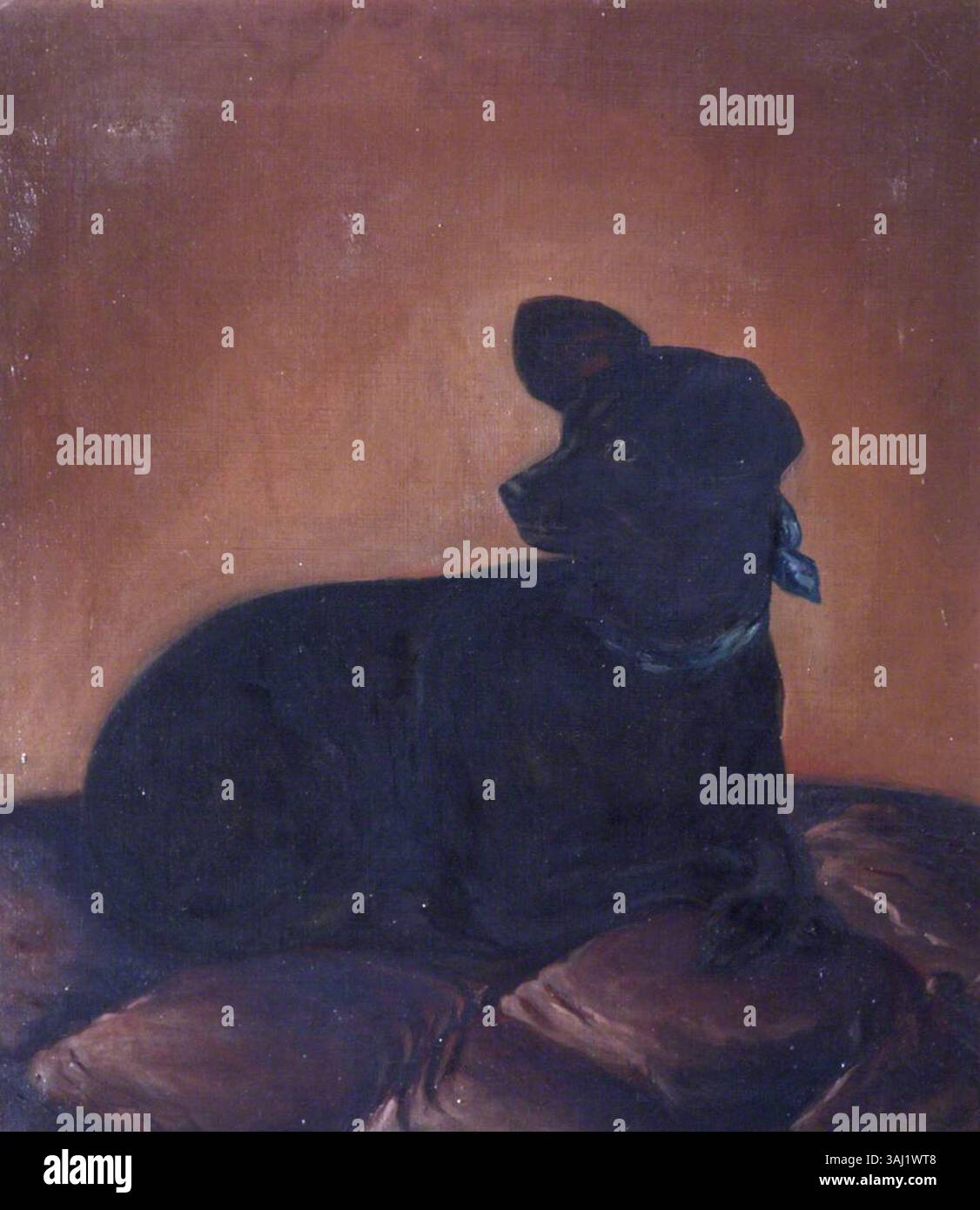 This study of a black dog, painted between 1800 and 1899, showcases the ...