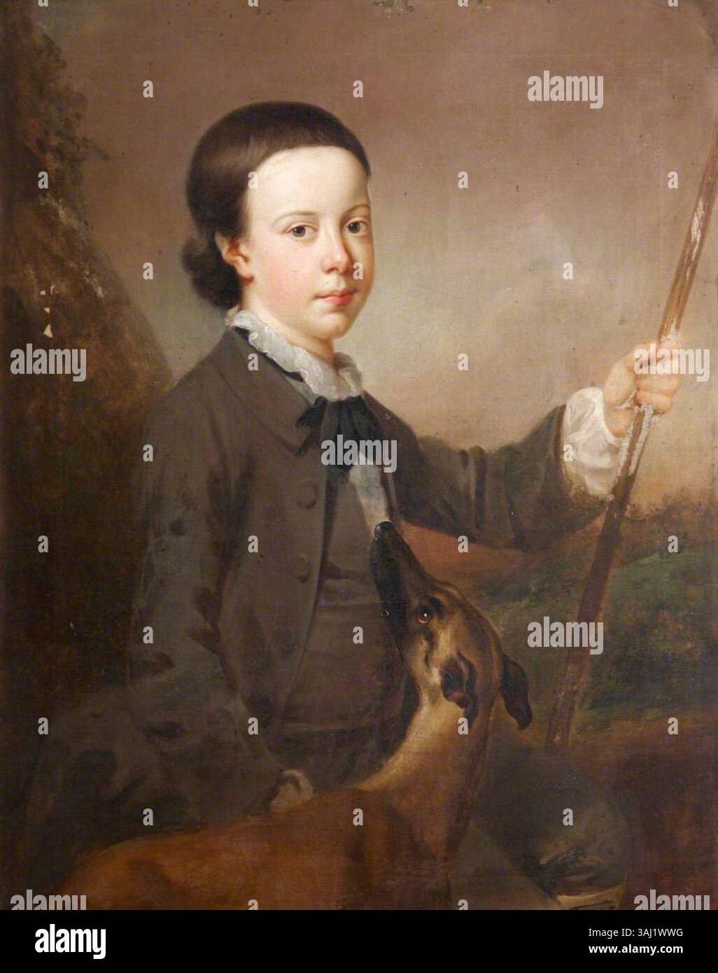 This circa 1757 portrait depicts Sir Thomas Dyke Acland, 9th Baronet of ...