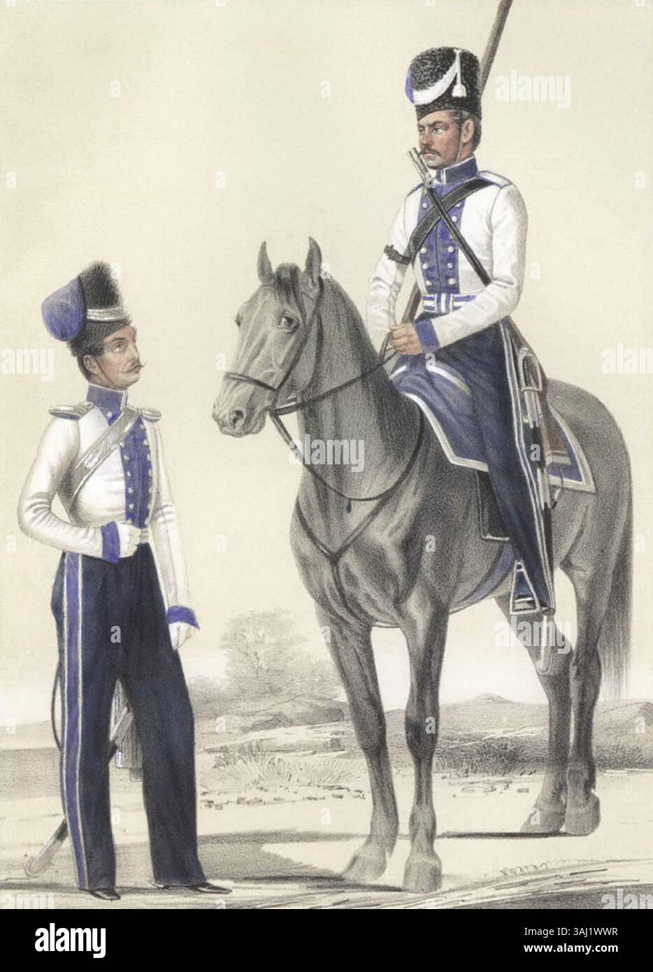This illustrated book, dated 1812-1814, depicts the historical clothing ...