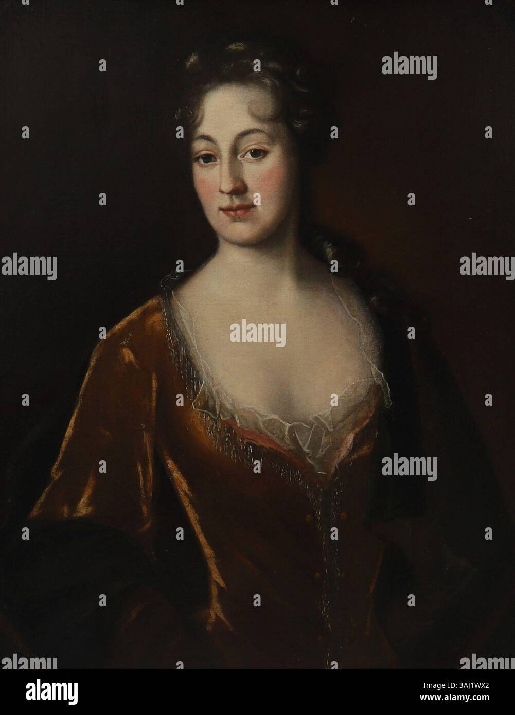 The 1721 portrait by Johann Heinrich Wedekind depicts Hedvig Sofia Kagg, wife of Captain David ...