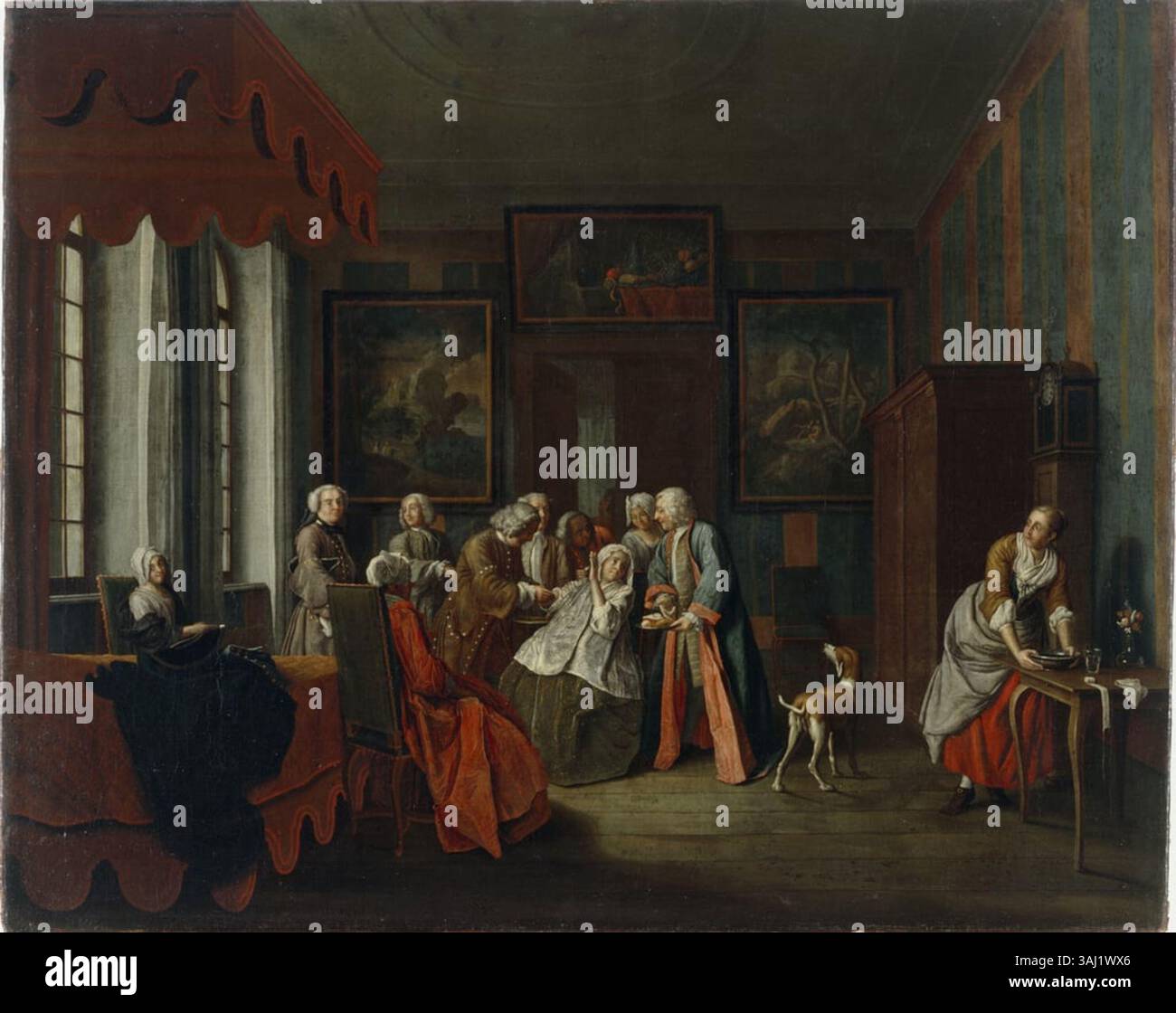 Peter Jacob Horemans' 1734 painting, 'Before the Birth,' is an oil on ...