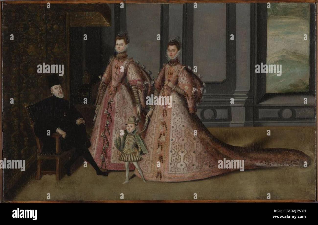 This 1581-1583 portrait depicts Philip II of Spain with his children ...