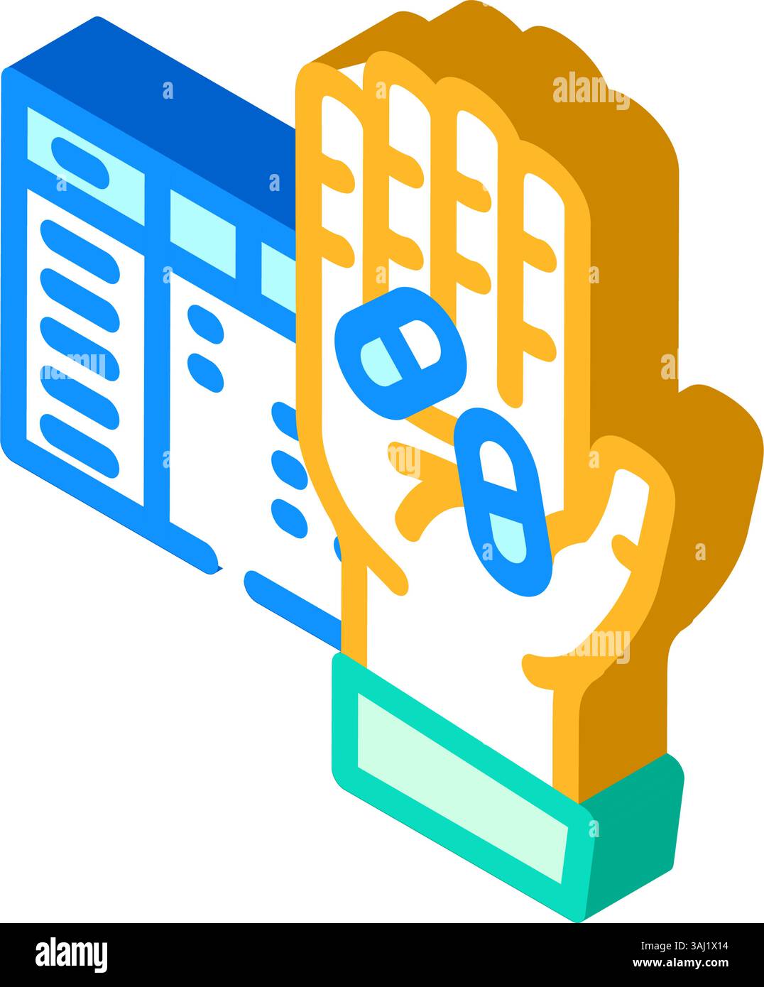 medication dosage pharmacist isometric icon vector illustration Stock ...